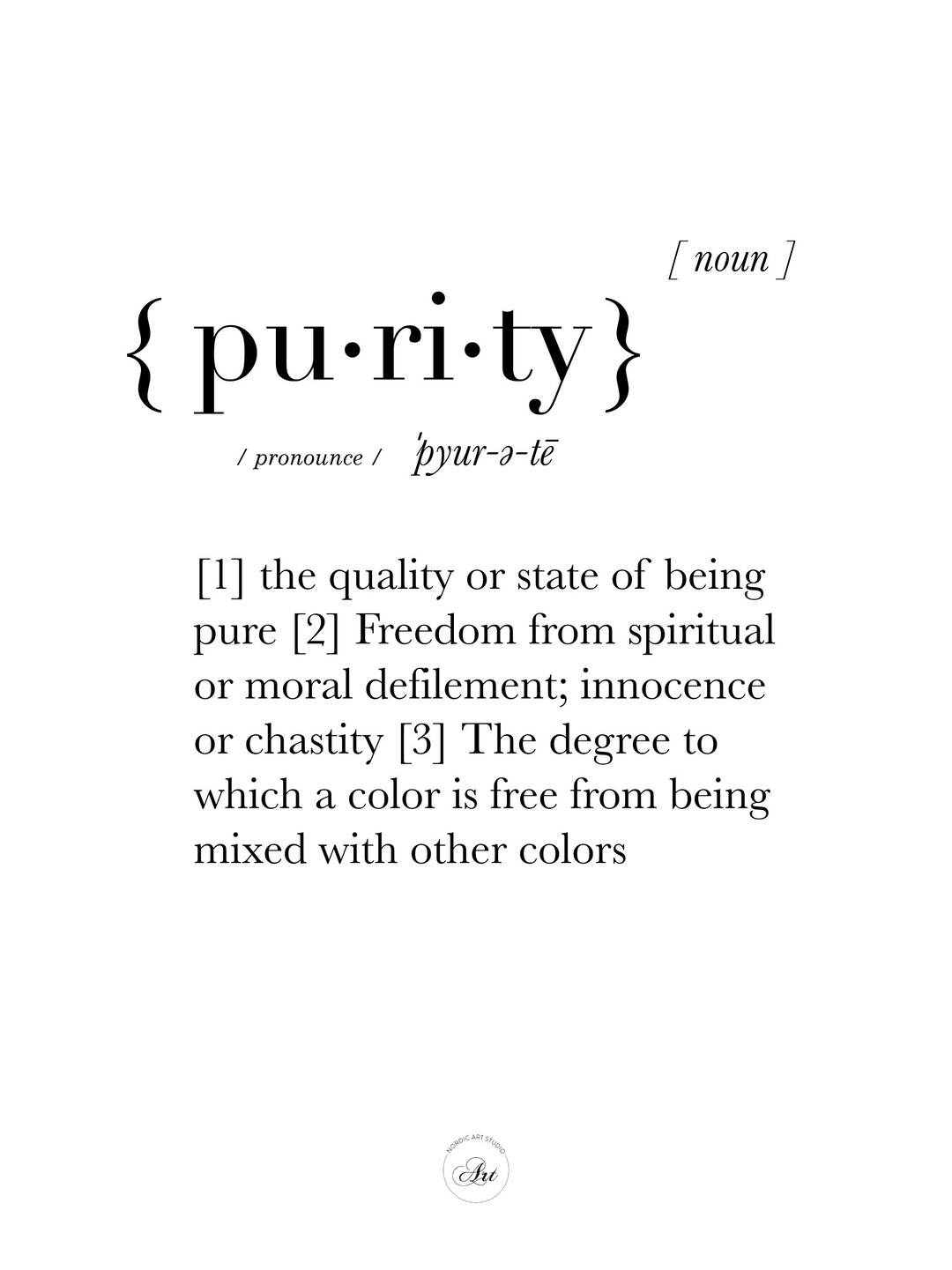 Purity Dictionary/explanation Home Decor and Wall Art, Postcards ...