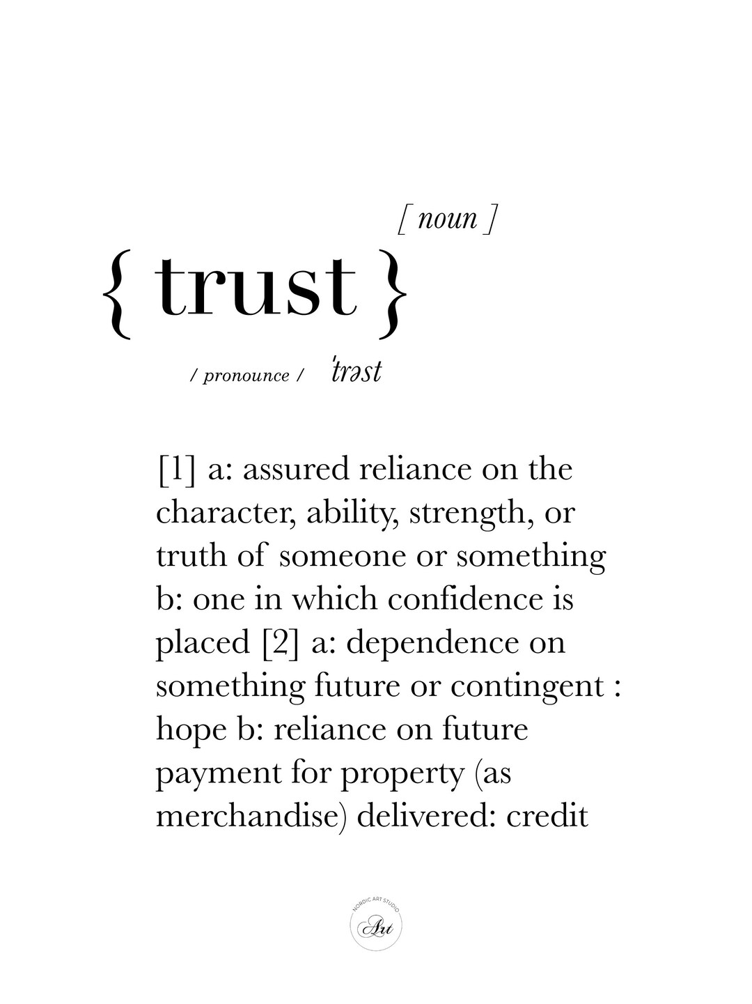 Trust Dictionary/explanation Home Decor and Wall Art, Postcards ...