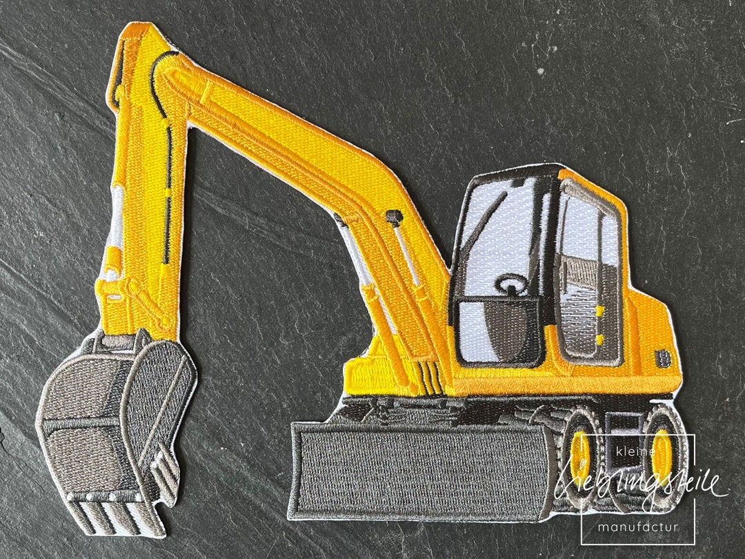 Excavator Iron-on Patch Iron-on Patch Shovel Excavator Digger Excavator ...