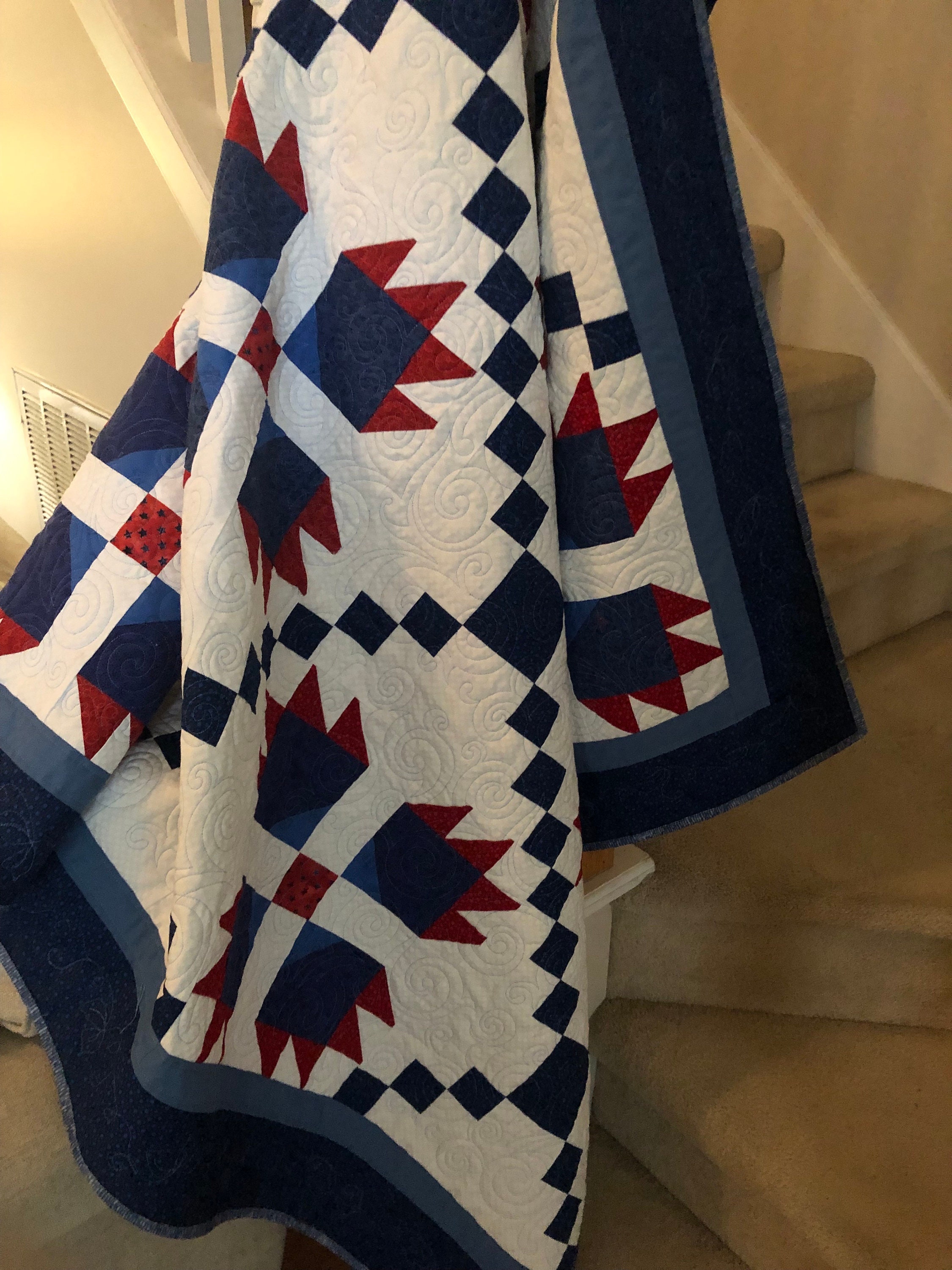 Patriotic Quilt Throw - Etsy