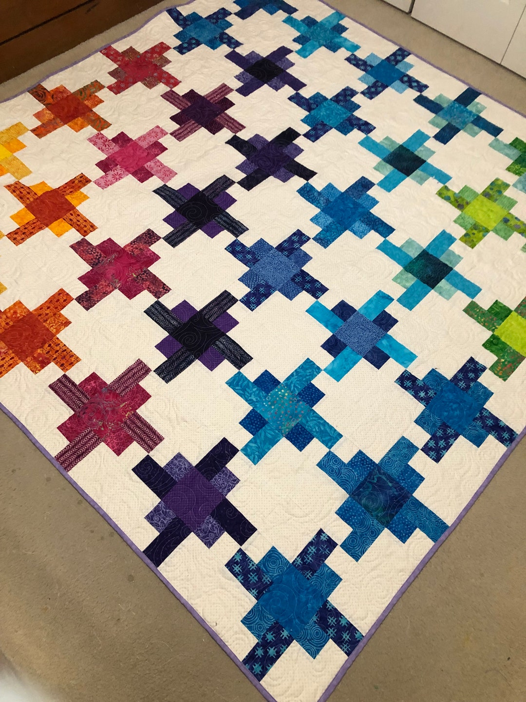 Rainbow Matrix Quilt - Etsy