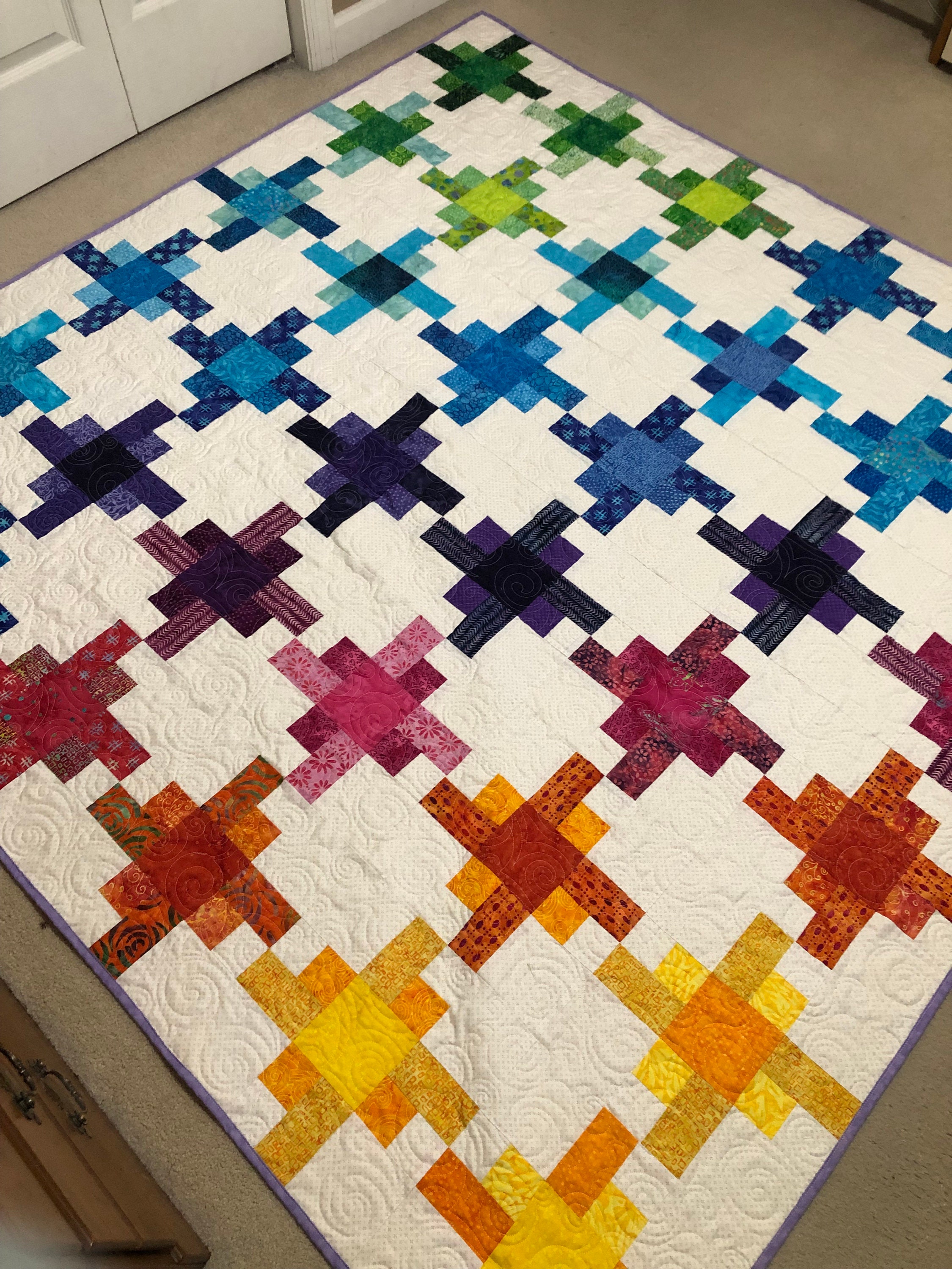 Rainbow Matrix Quilt - Etsy