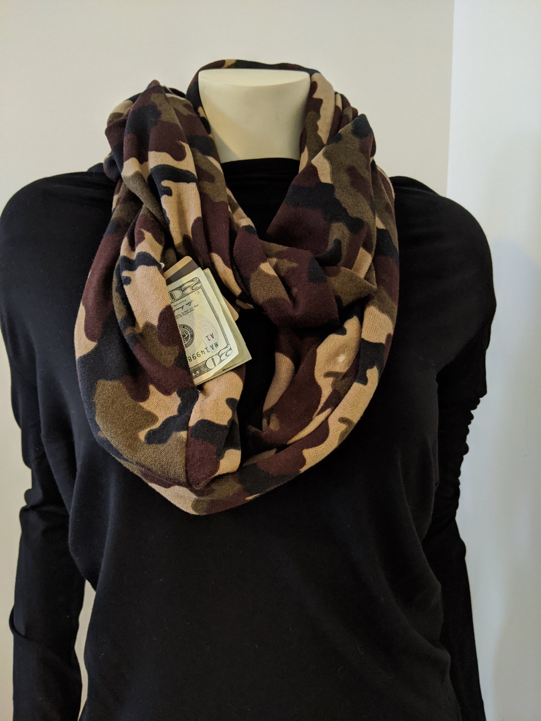 Infinity Camo Army Print Scarf With Hidden Pocket - Etsy