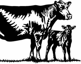Cow vinyl decal | Etsy