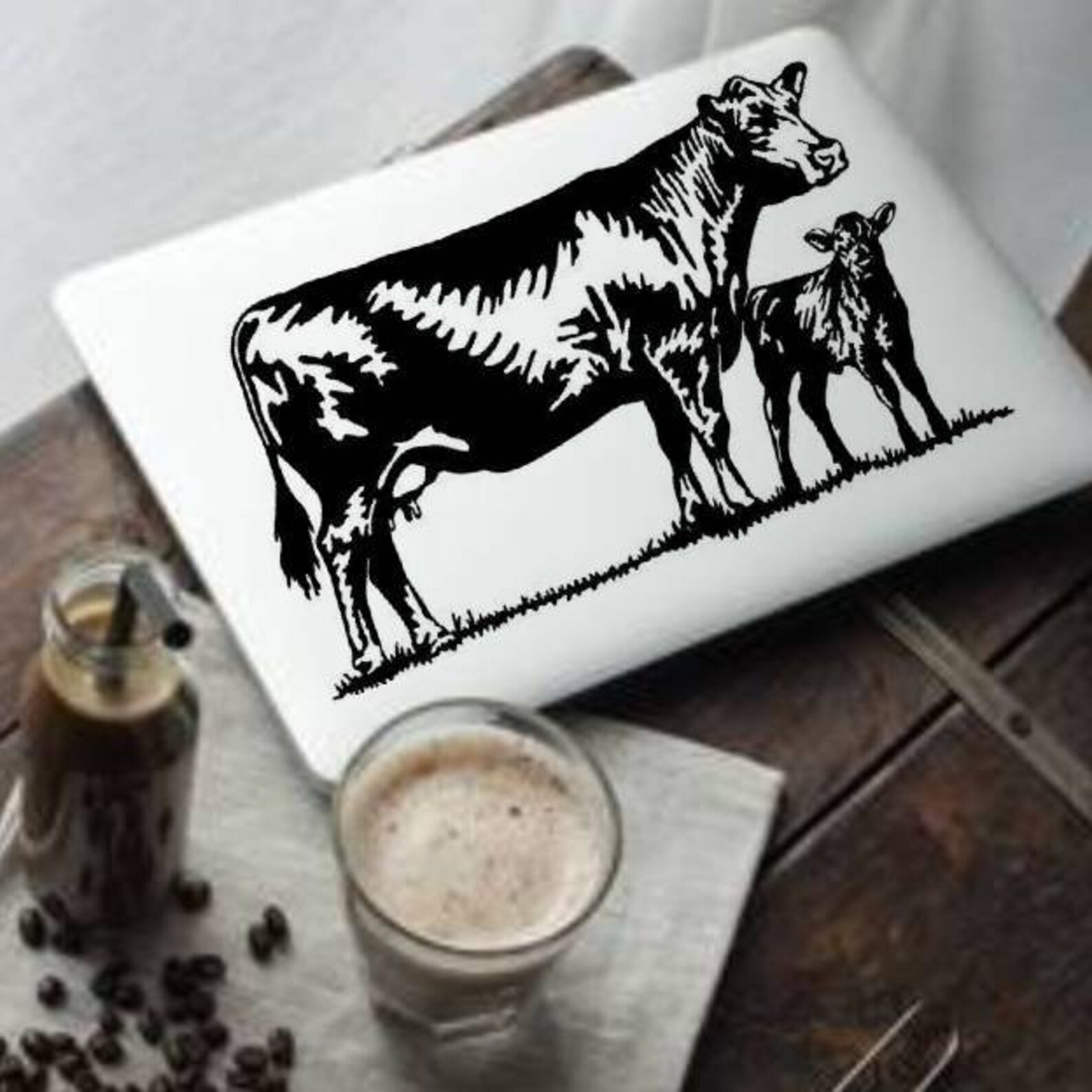 Cow With Calf Yeti Decal Die Cut Vinyl Car Decal Sticker - Etsy