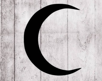 Crescent moon decal | Etsy