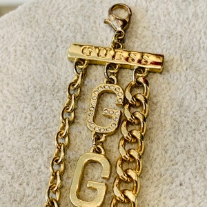 Vintage Guess Gold Tone Multi Chain Link Rhinestone - Etsy