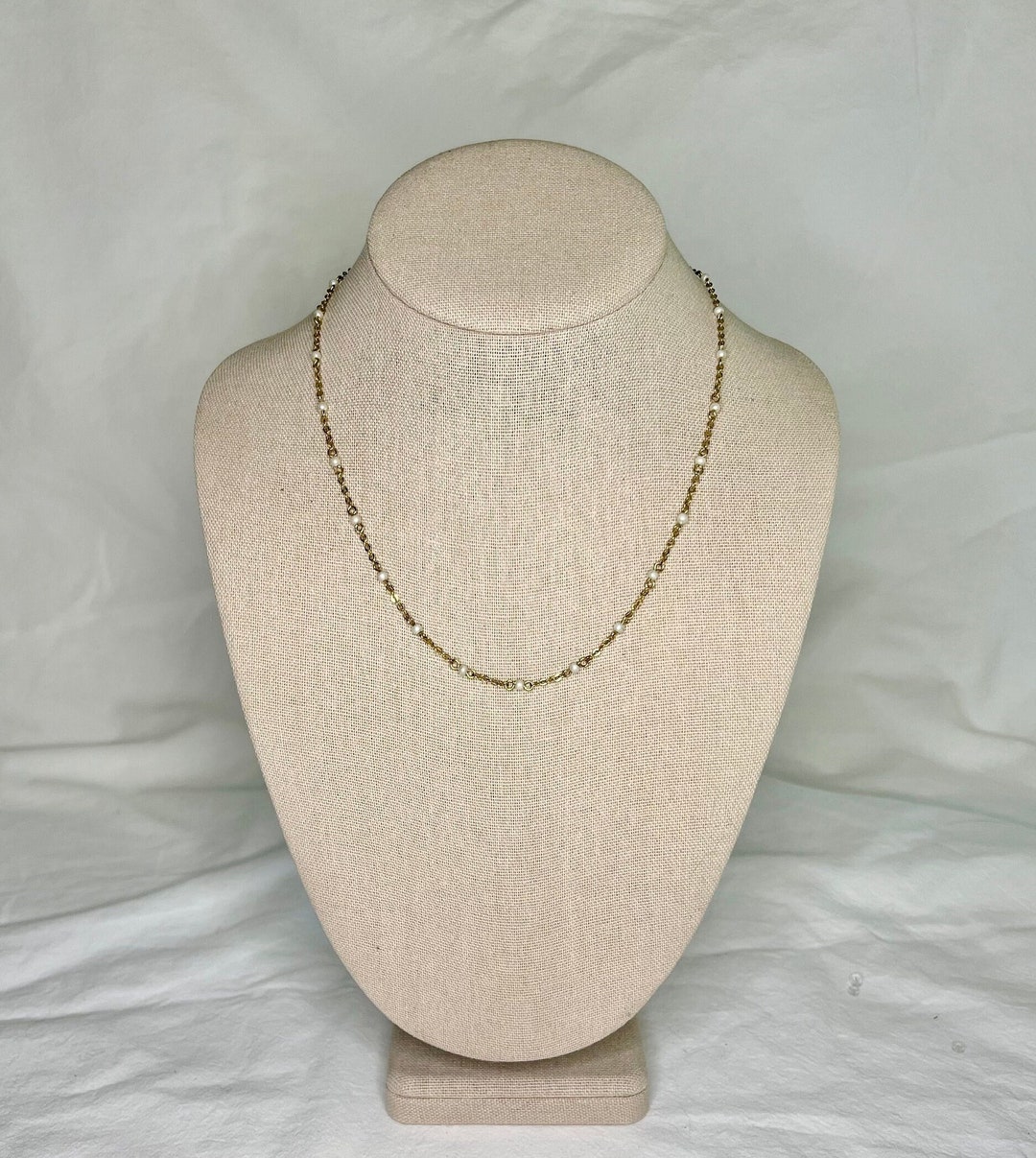 Vintage Trifari Gold Tone Dainty Chain With Pearl Detail - Etsy