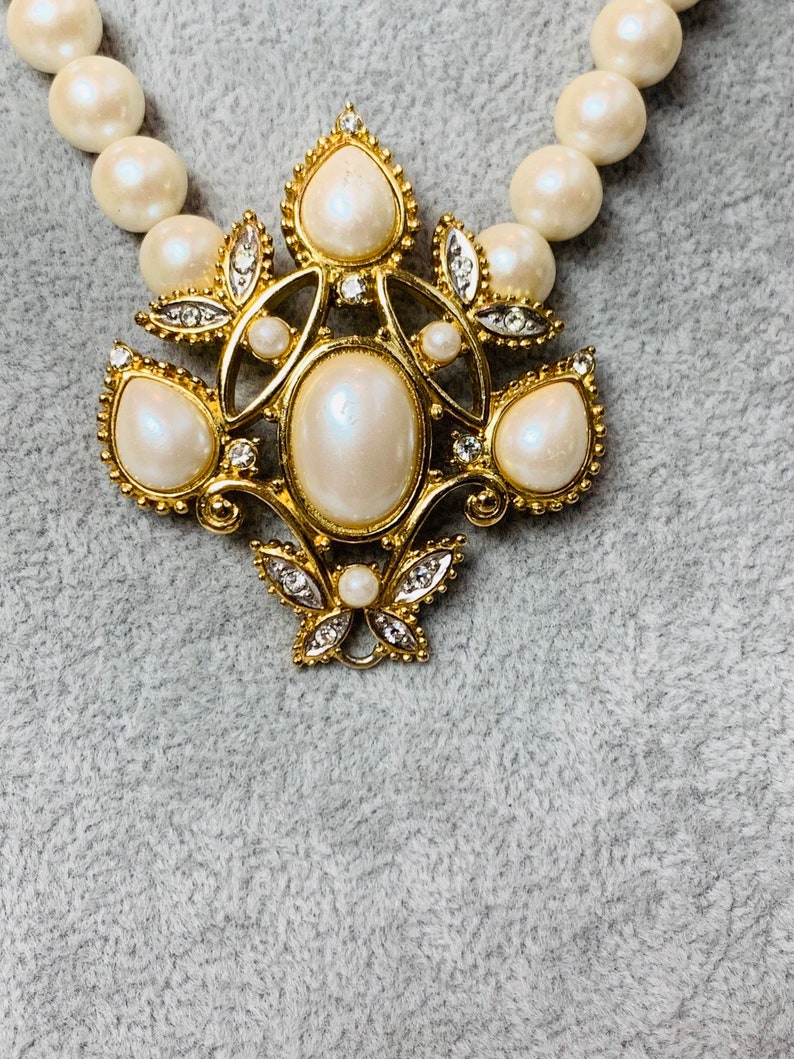 Vintage Marvella Faux Pearl Necklace With Faux Pearl and Gold | Etsy