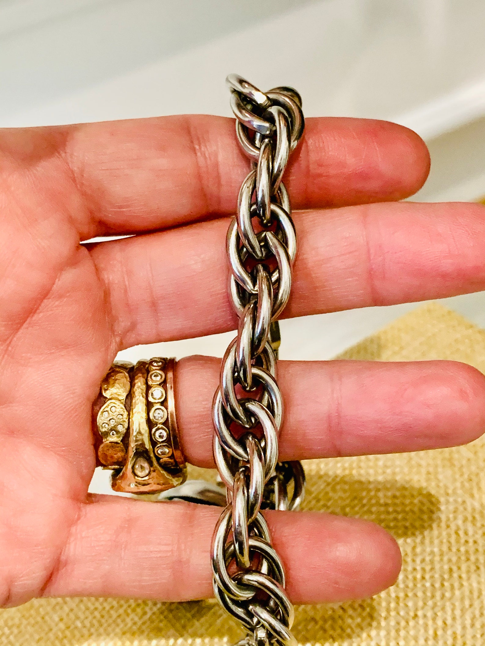 Vintage Napier Silver Tone Double Acorn Chain Link Charm Bracelet - Etsy