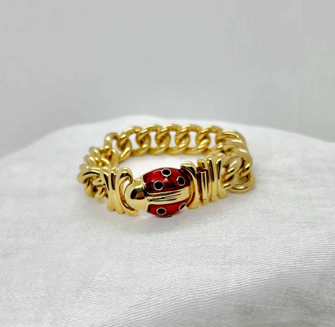 Vintage Joan Rivers Gold Tone Ladybug Bracelet. - Etsy