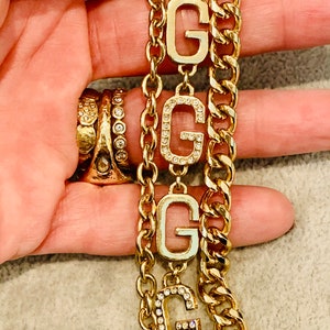 Vintage Guess Gold Tone Multi Chain Link Rhinestone - Etsy