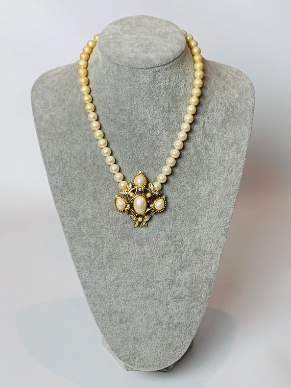 Vintage Marvella Faux Pearl Necklace With Faux Pearl and Gold | Etsy