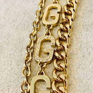 Vintage Guess Gold Tone Multi Chain Link Rhinestone - Etsy