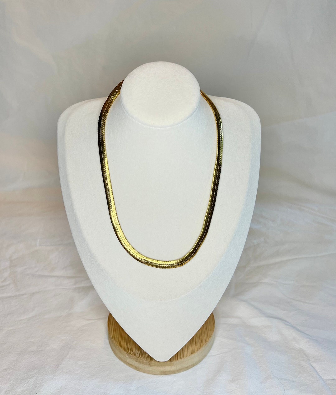 Vintage Monet Gold Tone Herringbone Chain Necklace - Etsy