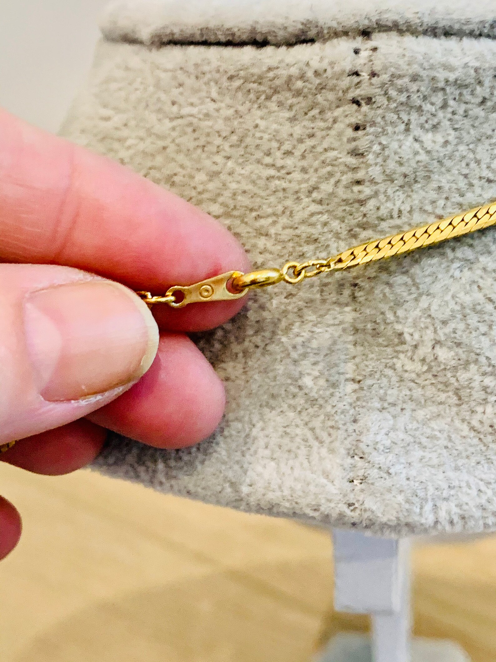 Vintage Gold Tone Chain Link Necklace With Rhinestones - Etsy