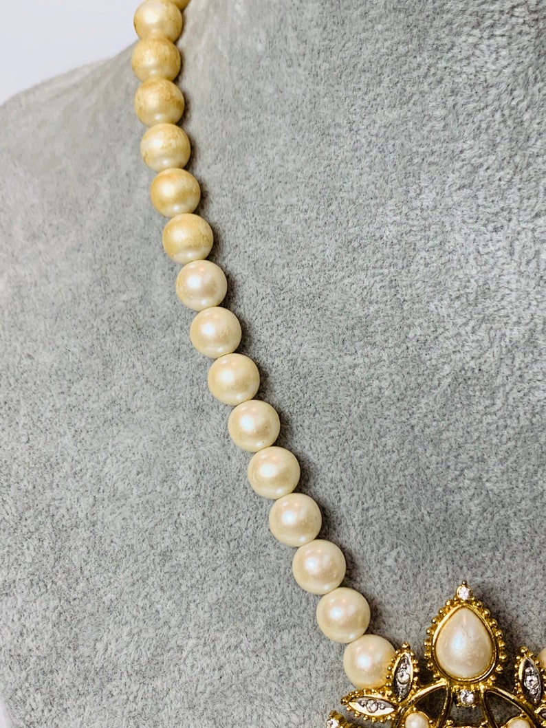 Vintage Marvella Faux Pearl Necklace With Faux Pearl and Gold | Etsy