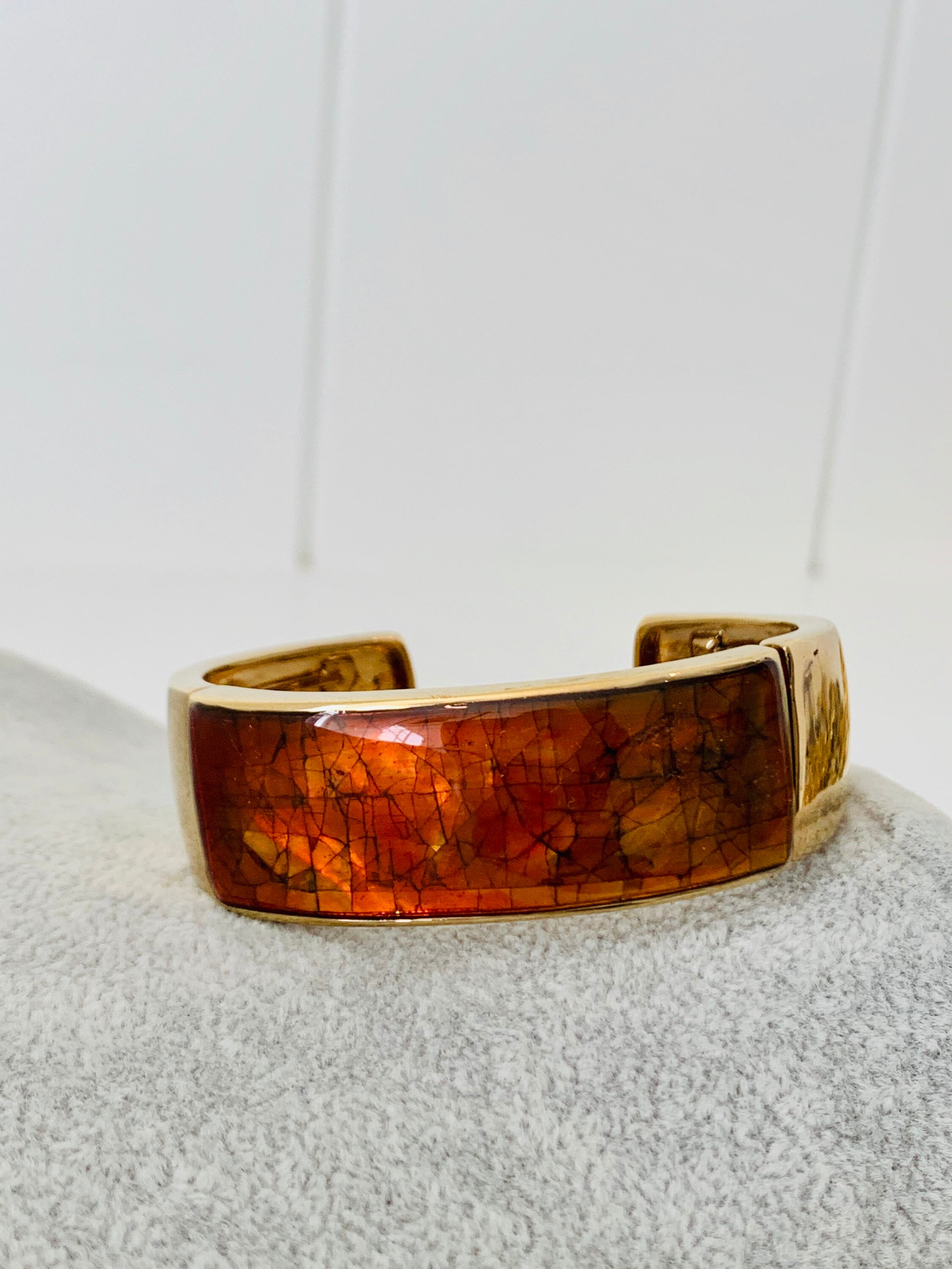 Vintage Monet Gold Tone Faux Tortoise Shell or Lucite Cuff - Etsy