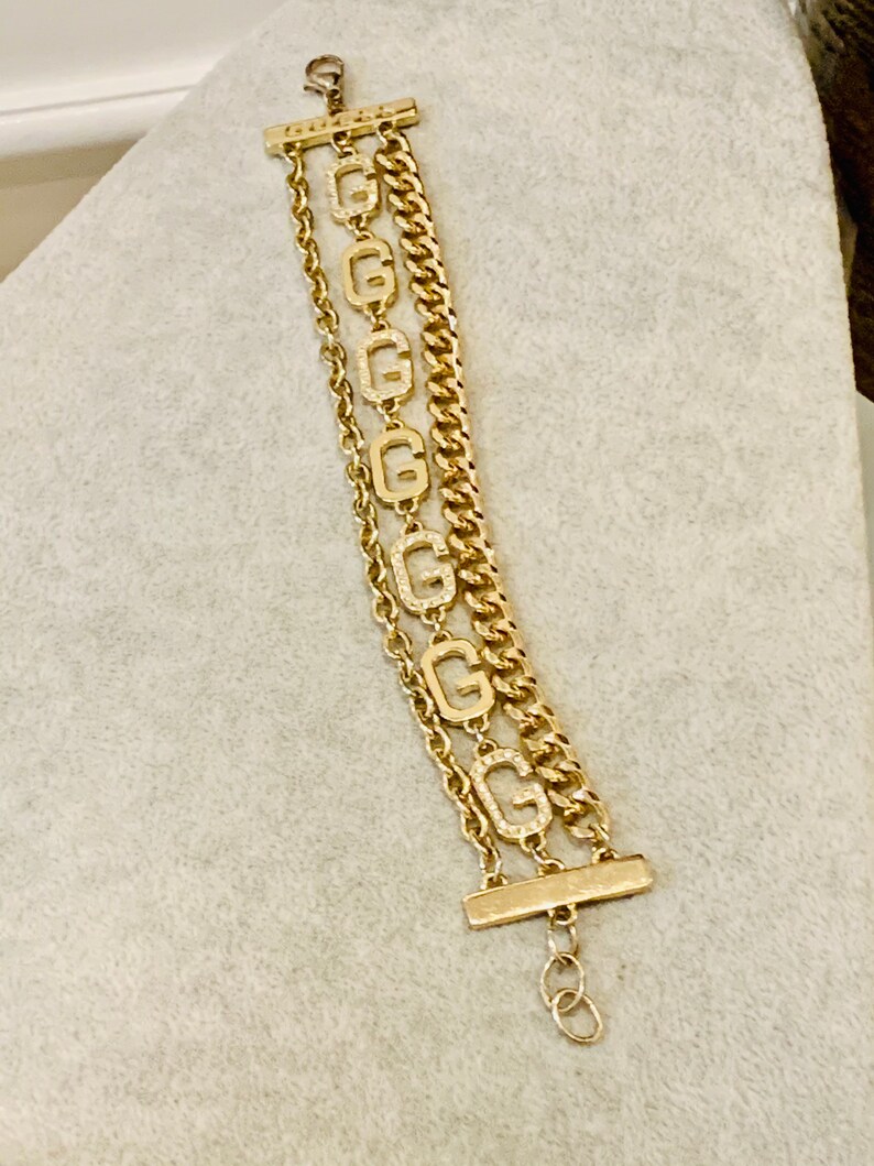 Vintage Guess Gold Tone Multi Chain Link Rhinestone - Etsy