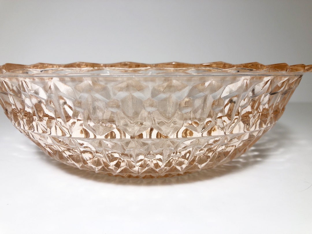 Vintage Pink Cut Glass Depression Glass Bowl - Etsy