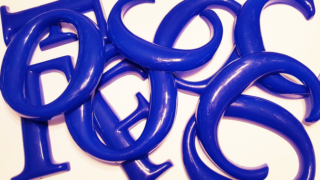 Vintage 9 Inch Blue Plastic Industrial Salvage Bubble Sign Letters ...