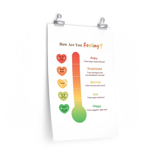 Digital Rainbow Feelings Thermometer Poster Feelings Scale - Etsy