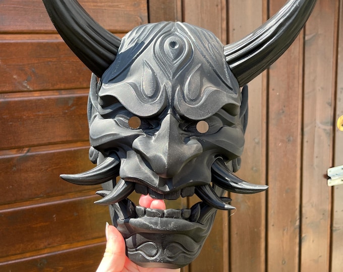 Raw Portable Hannya Mask to Paint, Hannya Mask, Japanese Decoration, Japanese Mask, Oni Mask - Etsy
