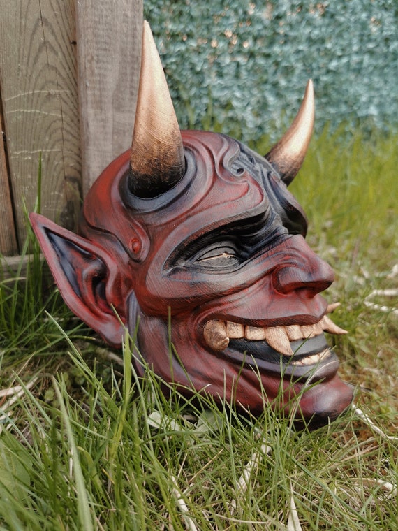 Oni Wall Head Japanese Demon Yokai Japanese Decoration - Etsy