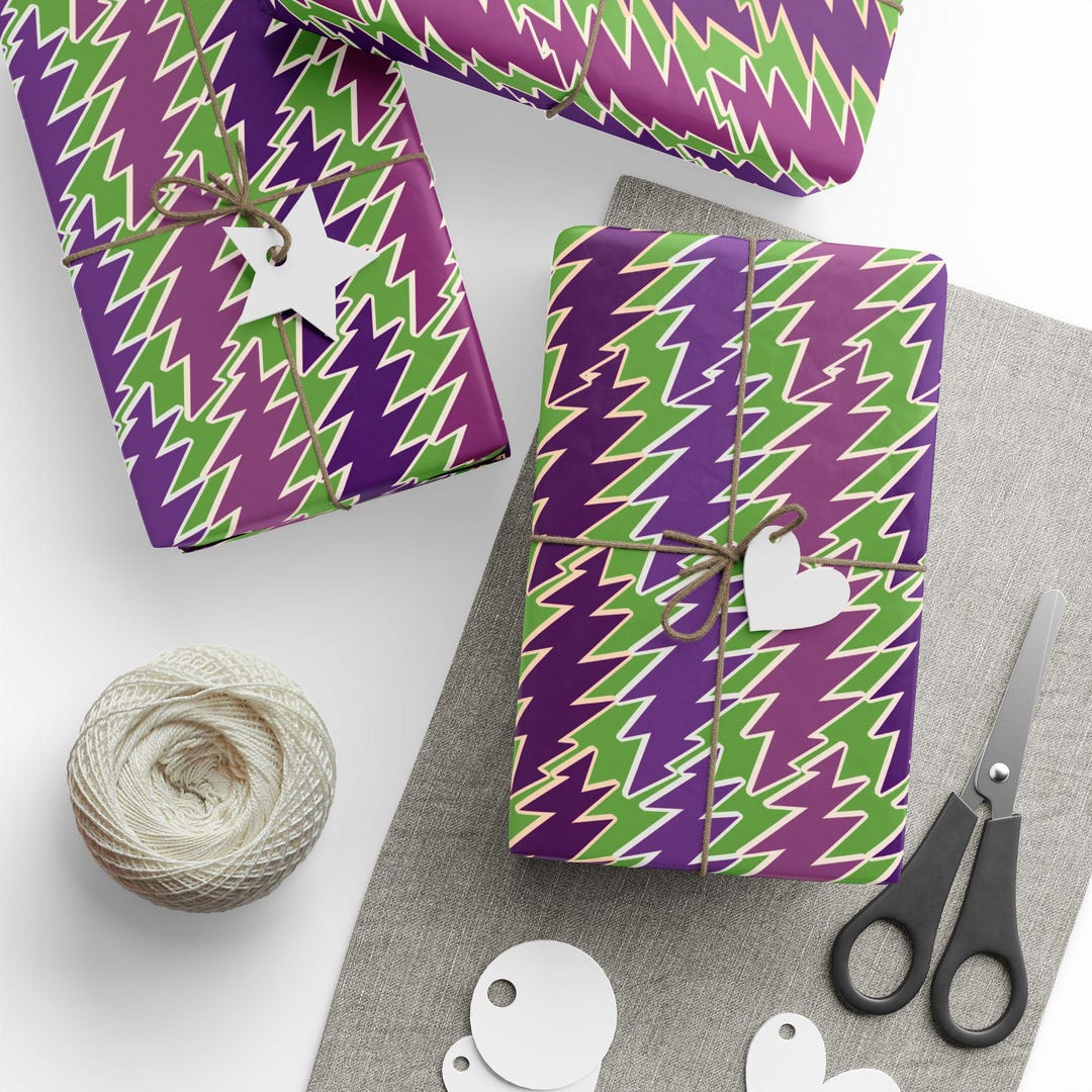 Wrapping Paper, Lightening Bolt, Zigzag, 13 Point, Grateful Dead ...