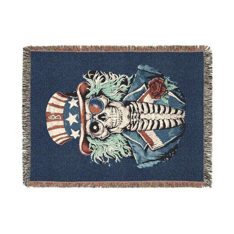 Grateful Dead Inspired Uncle Sam Tapestry Woven Blanket Psychedelic ...