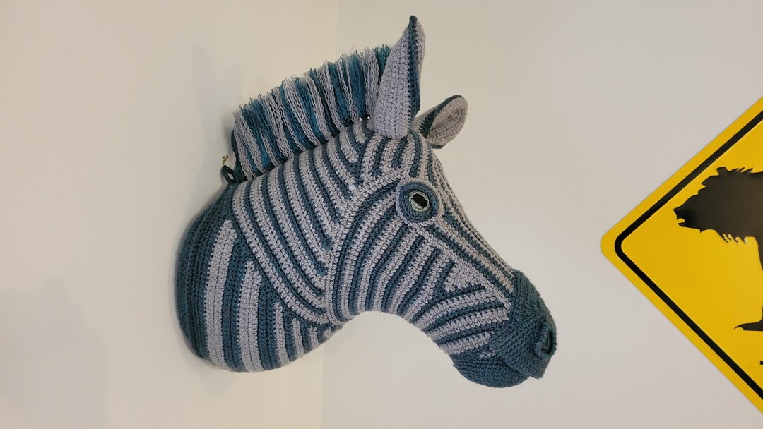 Faux Taxidermy Zebra Bust Crochet Amigurumi Wall Mount - Etsy