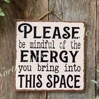 Mindful Energy Quote Painting: Acrylic Nature Wood Panel Sign (10x10 ...