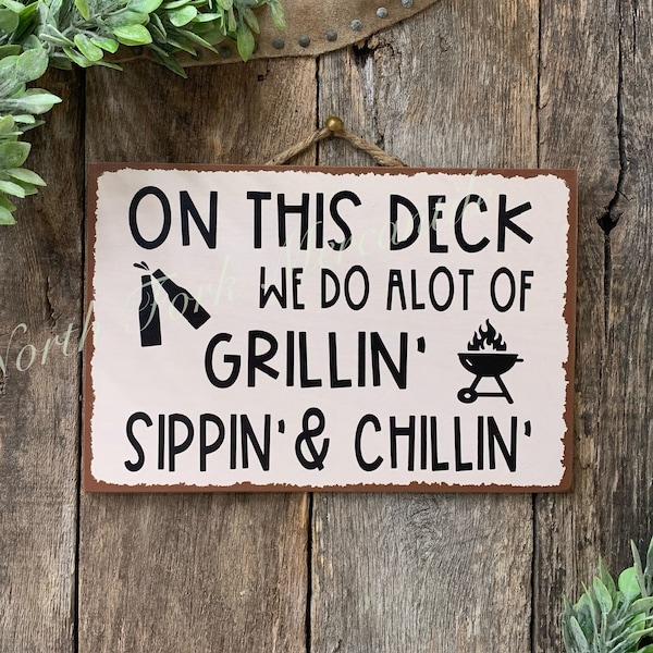 Grillin and Chillin Sign - Etsy