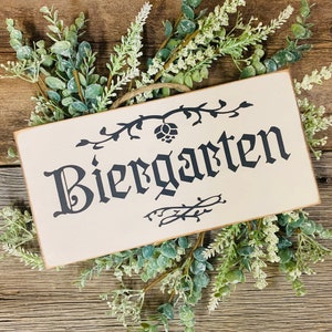 Biergarten Sign, German Sign, Beer Garden Sign, Bar Sign, Bar Decor ...