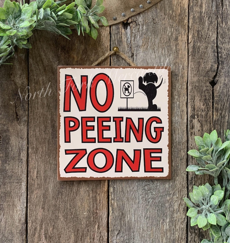 No Peeing Zone, Okay to Pee Here, Dog Sign, Garden Decor, Welcome Sign ...
