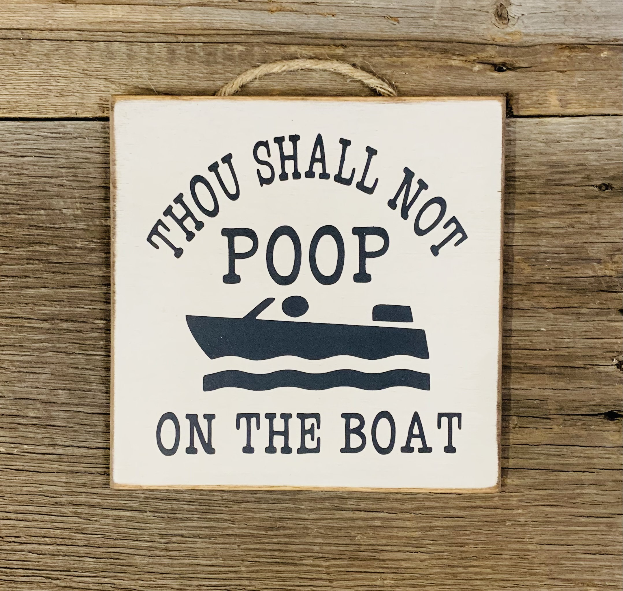 Thou Shall Not Poop on the Boat Nautical Sign Boat Sign - Etsy