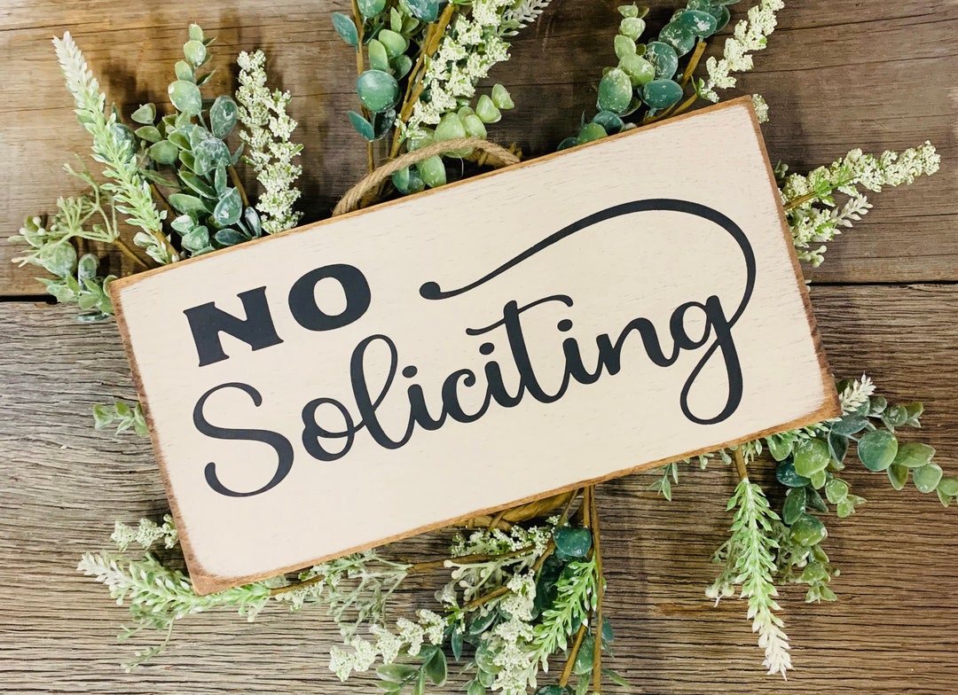 No Soliciting, No Soliciting Door Sign, Do Not Disturb Sign, No ...