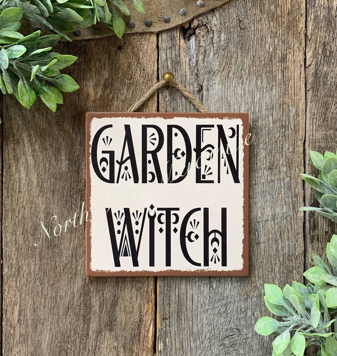 Garden Witch, Herb Decor, Garden Decor, Herb Wall Art, Botanical Wall ...