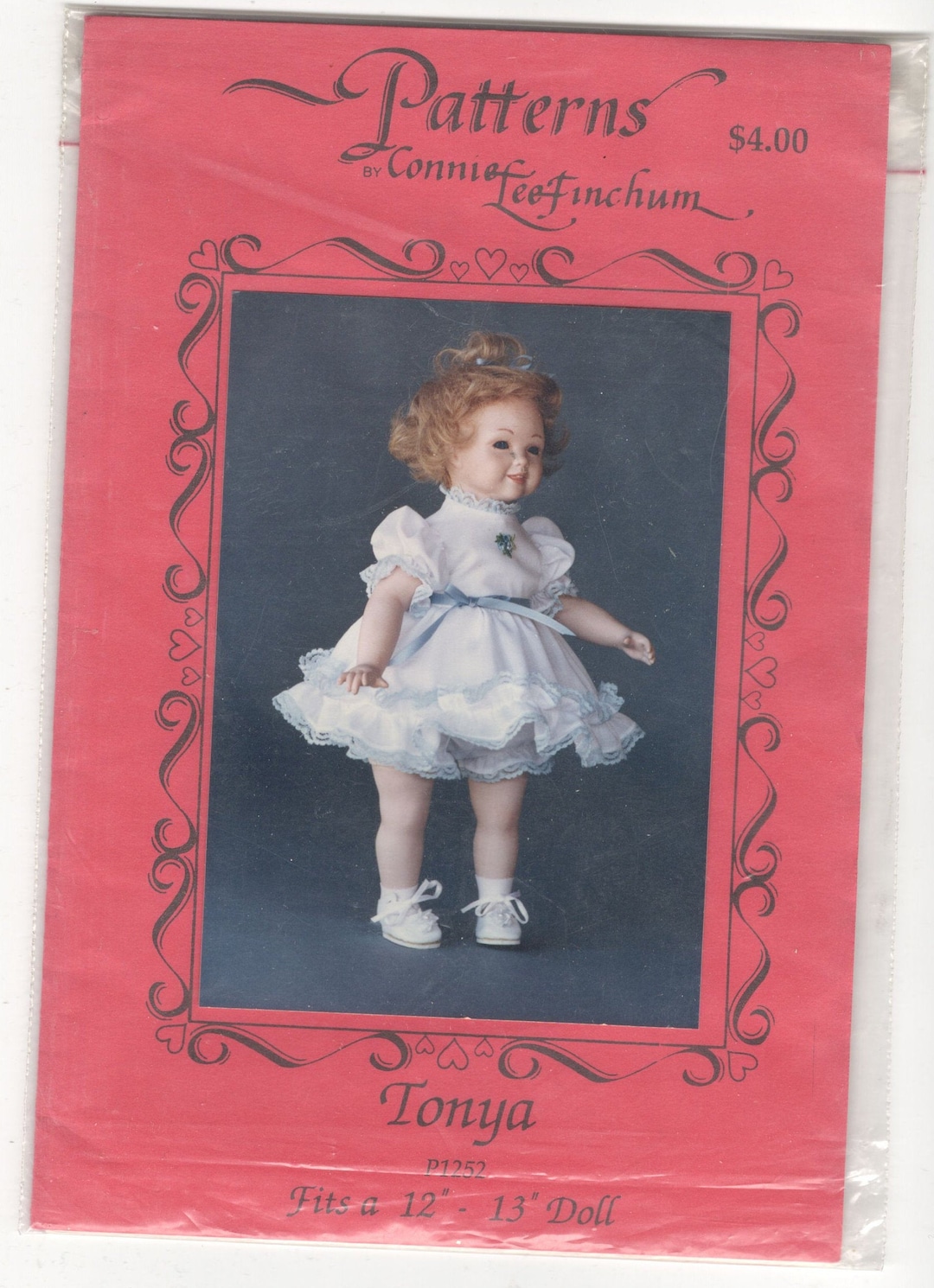 Tonya P1252, Doll's Dress Pattern by Connie Lee Finchum, Fit to 12-13 ...