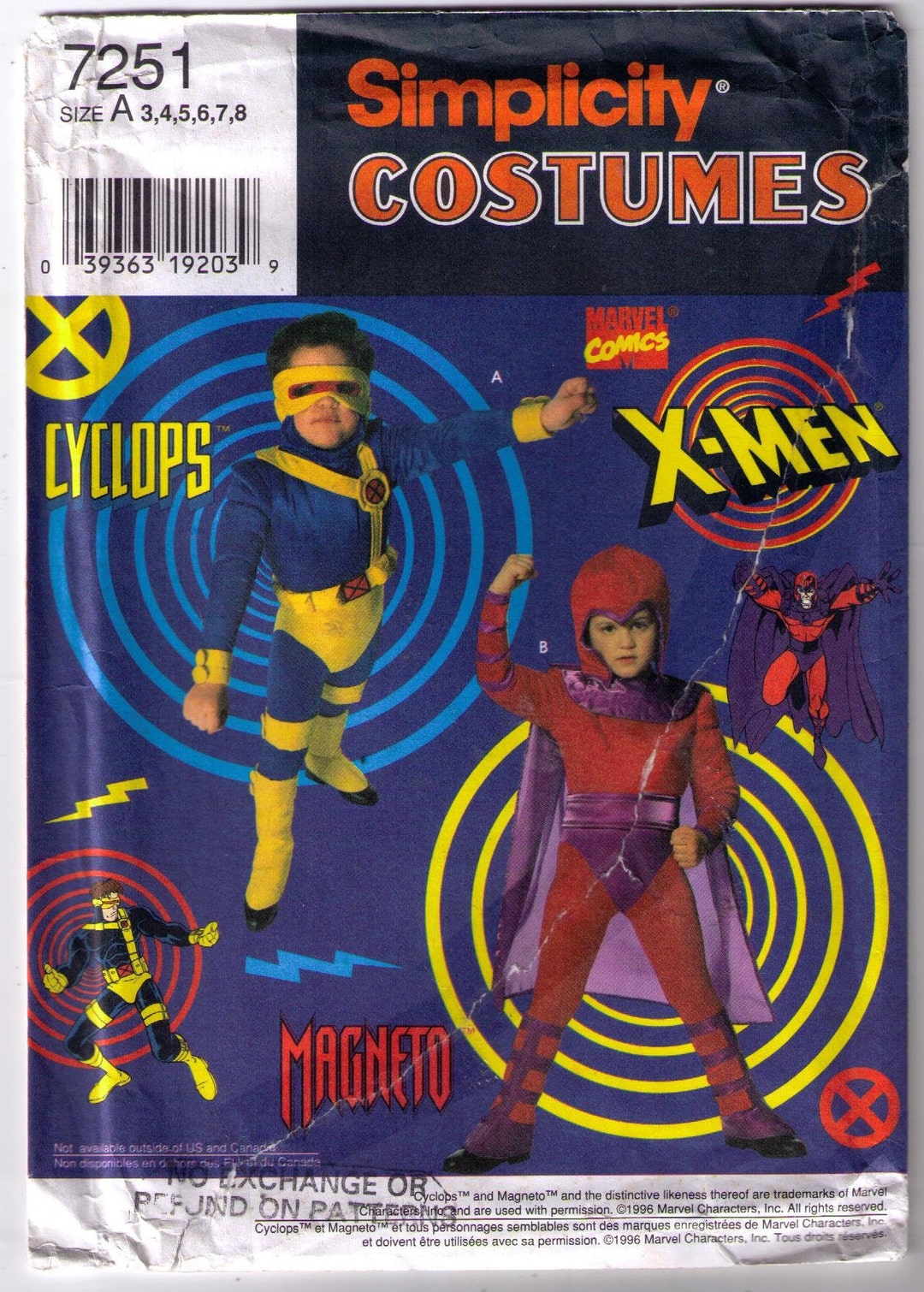 Uncut Simplicity 7251 Sewing Pattern, Children's Costumes,cyclops ...