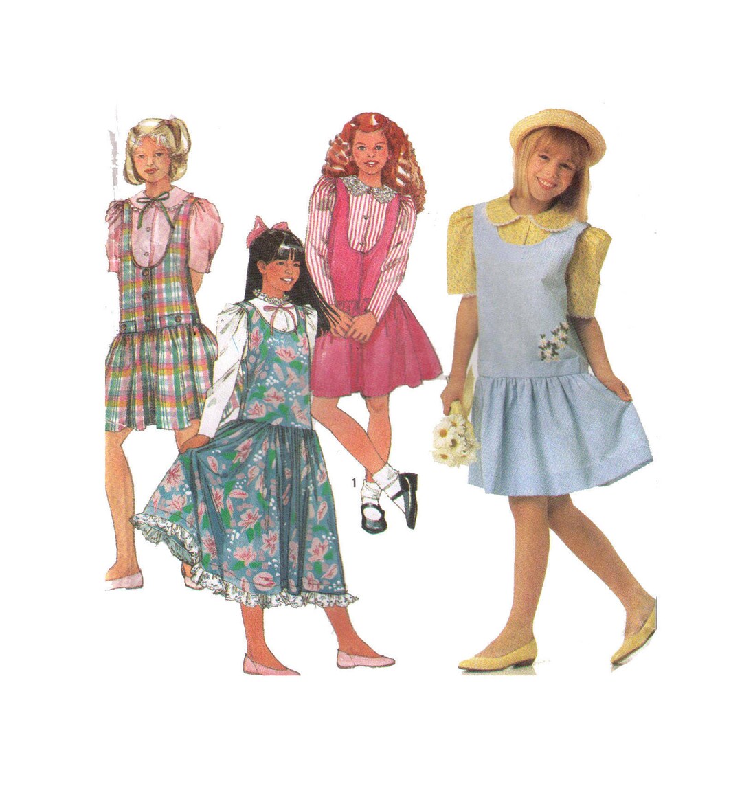 Simplicity 9726, 90s Sewing Pattern, Size 7-8 Girl's Jumper Pattern ...