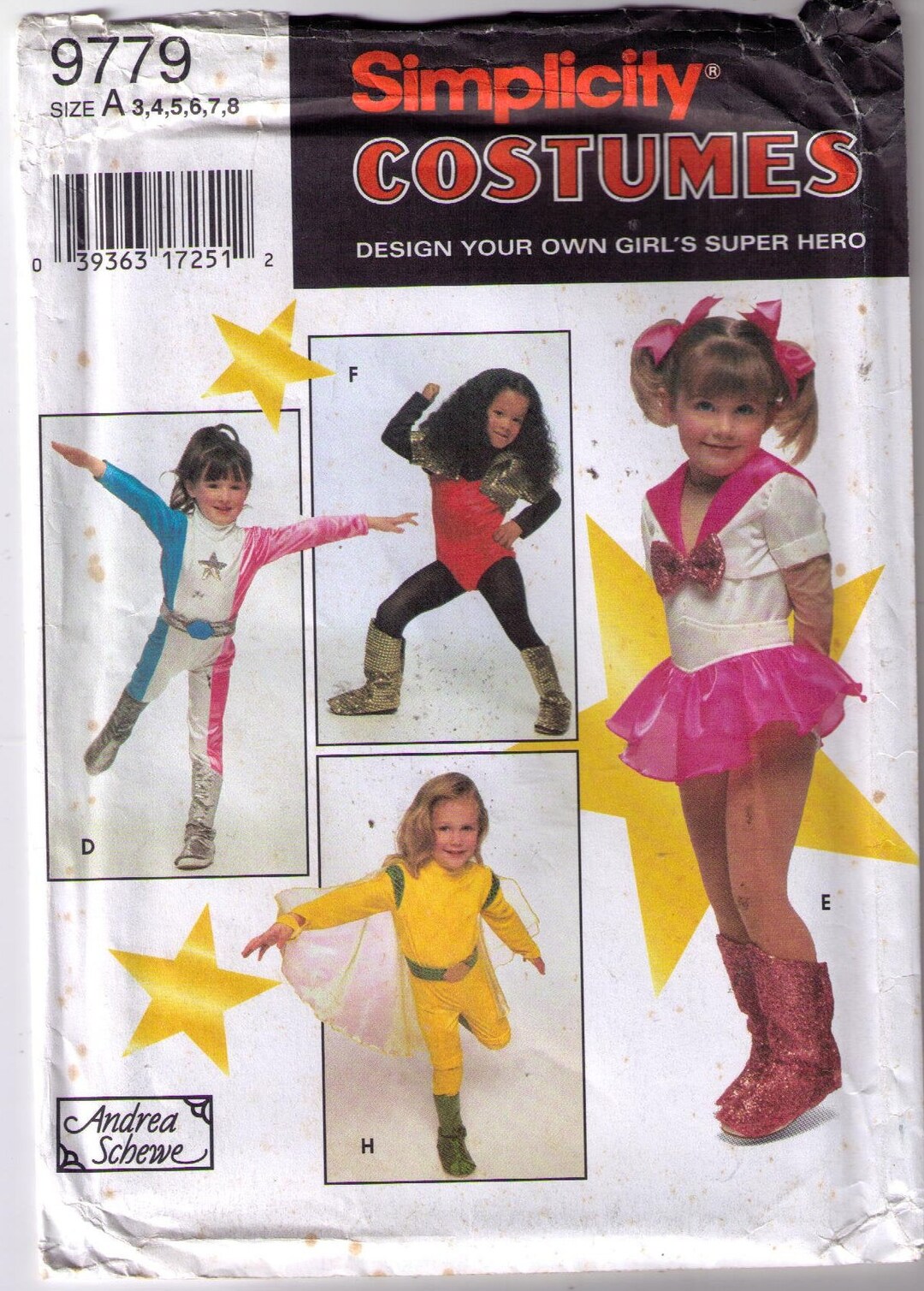 Uncut Simplicity 9779 Sewing Pattern Girl's Super Hero - Etsy