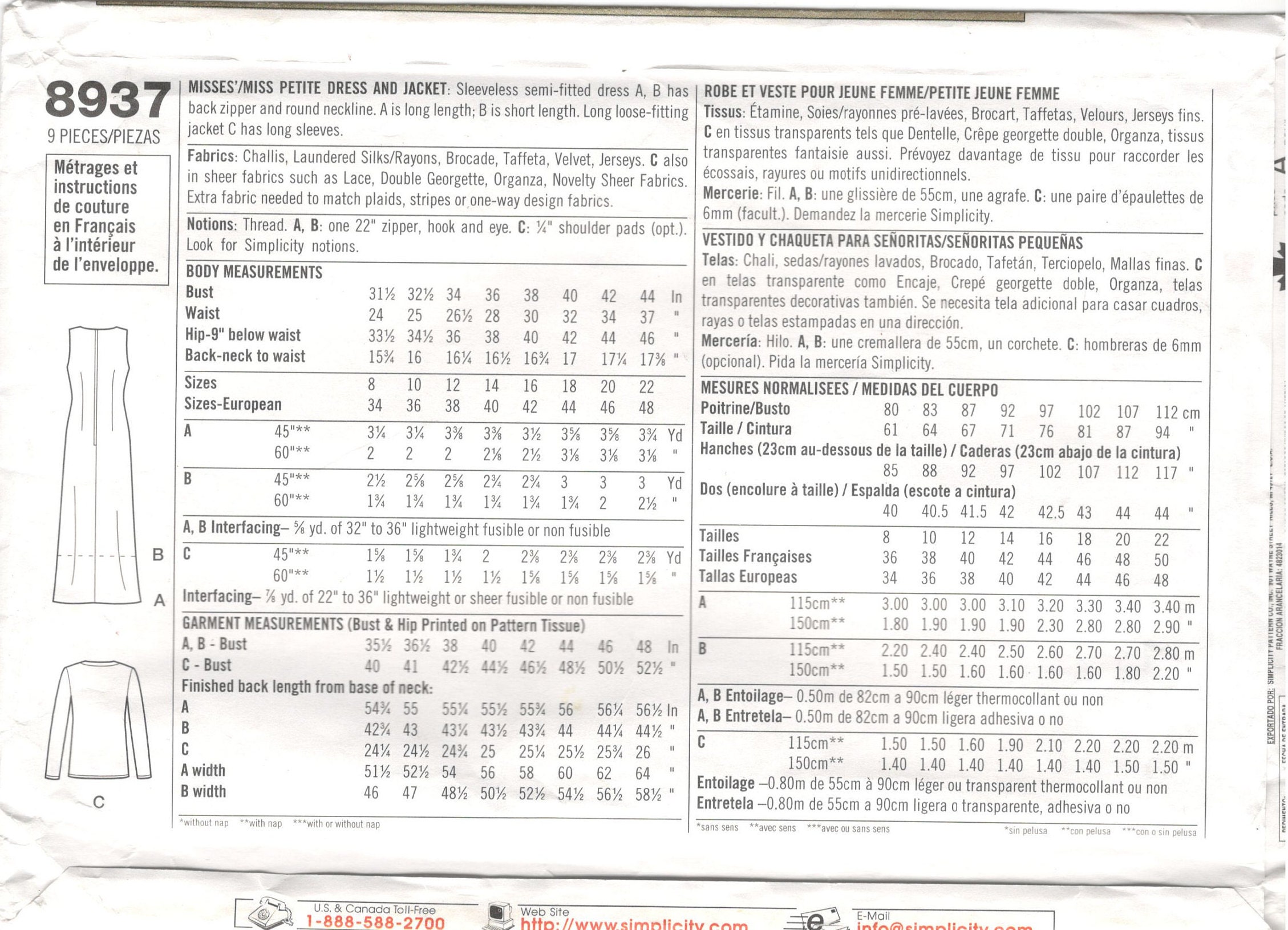 Simplicity 8937 Sewing Pattern Women's Sheath Dress With - Etsy