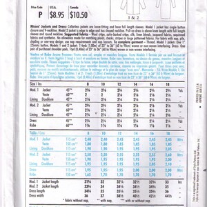 Uncut Style 2169, 90s Sewing Pattern, Size 8-18 Women's Jacket Pattern ...