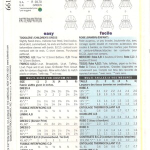 Butterick 6610 Sewing Pattern, Toddler's/children's Dress, Size 1-2-3 ...