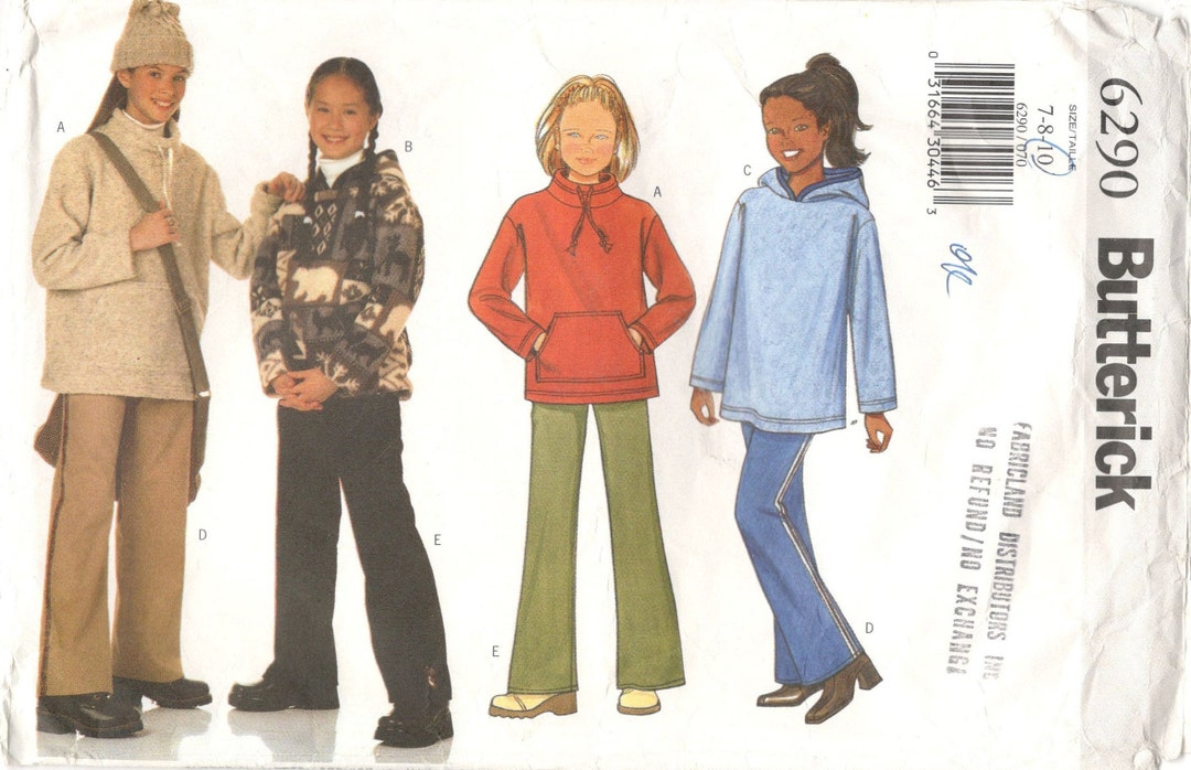 Butterick Coser Patrón 6290, Corte, Talla 10, Top para Niñas ...
