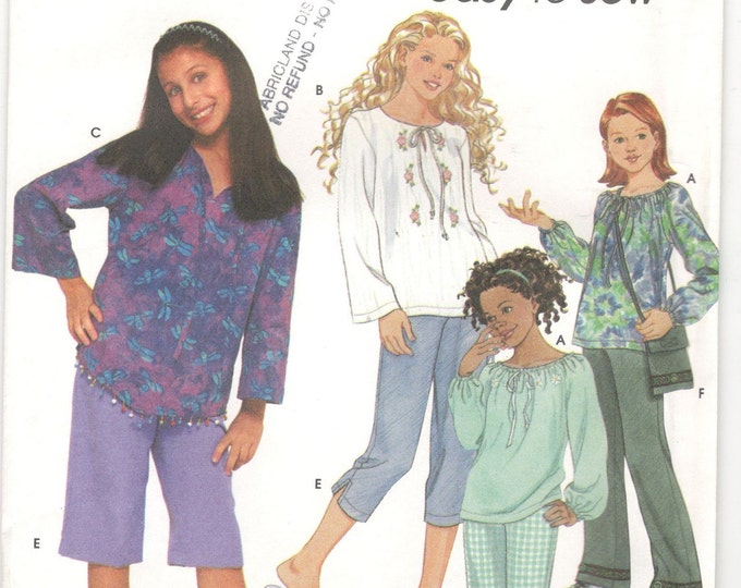 Simplicity 9494 Sewing Pattern, Girls' Tops, Pants in Two Lengths and ...