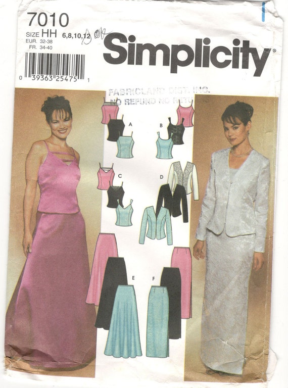 Simplicity 7010 Misses' Two Piece Gown With Princess Top | Etsy