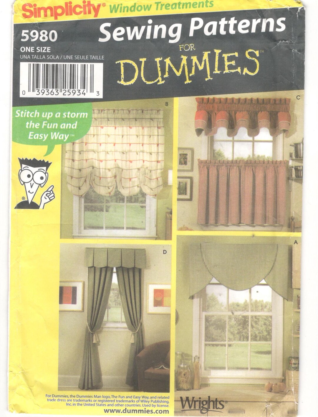Simplicity 5980 Sewing Pattern, Dummies Window Treatments Curtains ...
