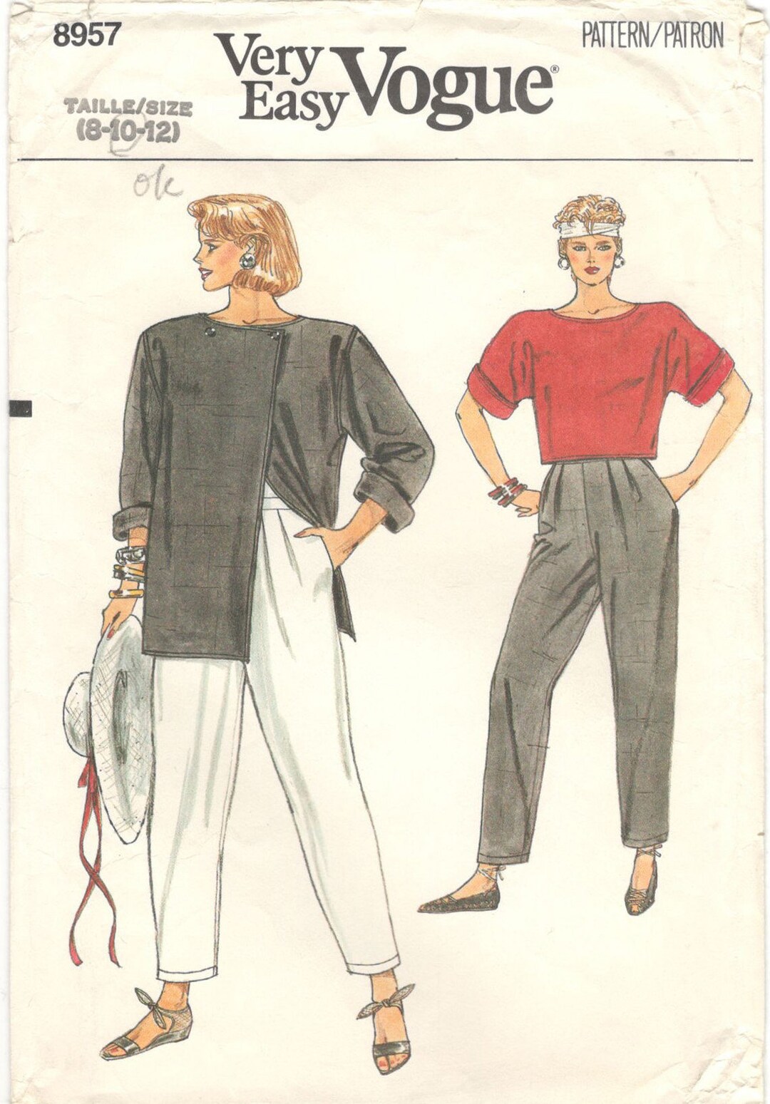 Vogue 8957 Sewing Pattern, Women Easy 80s Pattern, Misses Jacket, Top ...